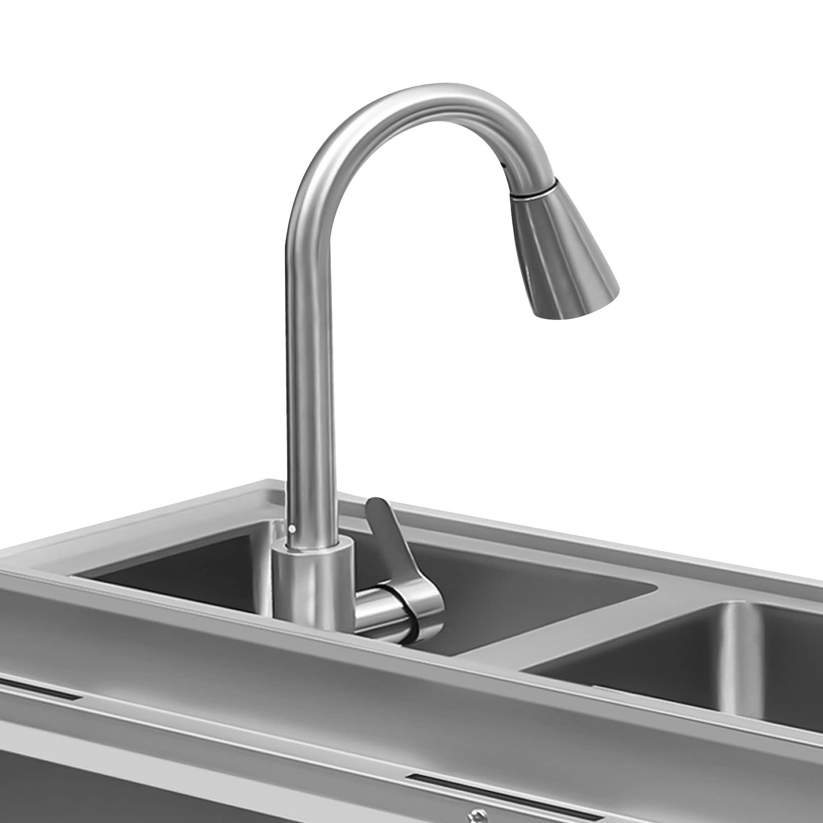 Stainless Steel Commercial Kitchen Sink Set, 47.2" x 17.7" x 31.5" Double Kitchen Sinks Free Standing Prep & Utility Restaurant Garage Kitchen Sink for Restaurant, Kitchen