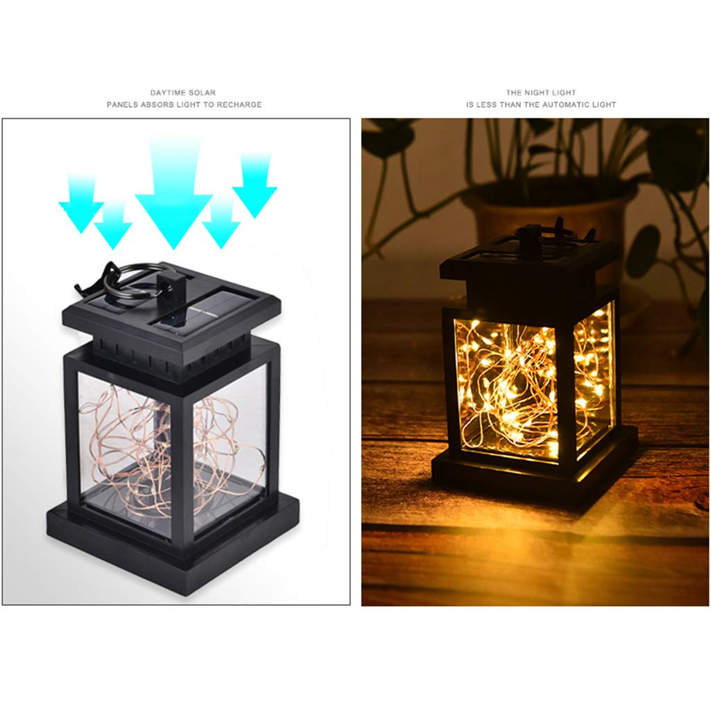 Solar Light Black Outdoor Home Garden Lighting - Outdoor Special Waterproof Lighting, Intelligent Light Control Solar Chandelier with Clip