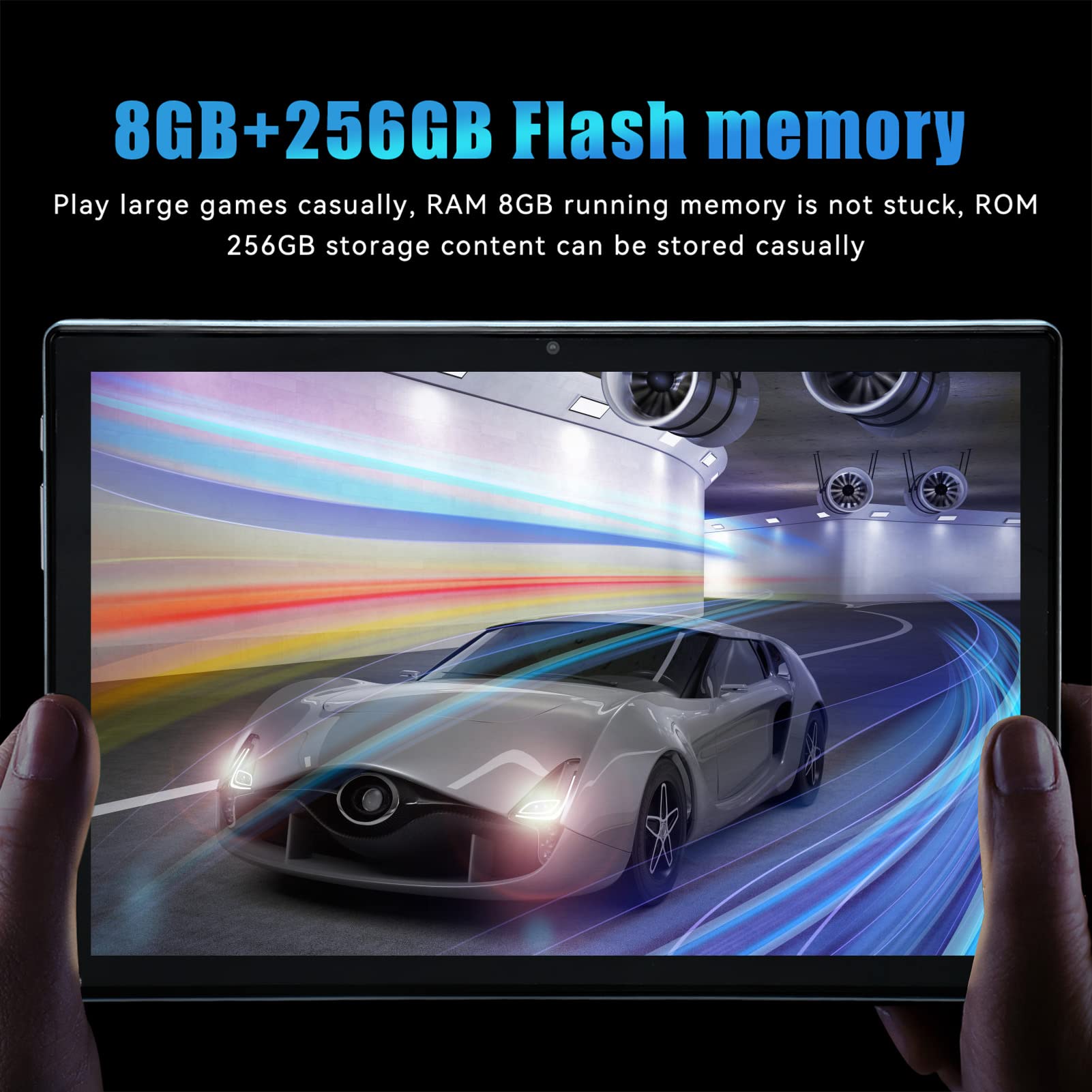 Yoidesu 10.1 Inch Tablet for Android 12, Octa Core CPU, 8GB RAM 256GB ROM 7000mAh, BT5.0, 1080 FHD, Gravity Sensing, GPS, Glonass, Front 800W, Rear 1600W Camera, 5 Point Touch, Sky Blue