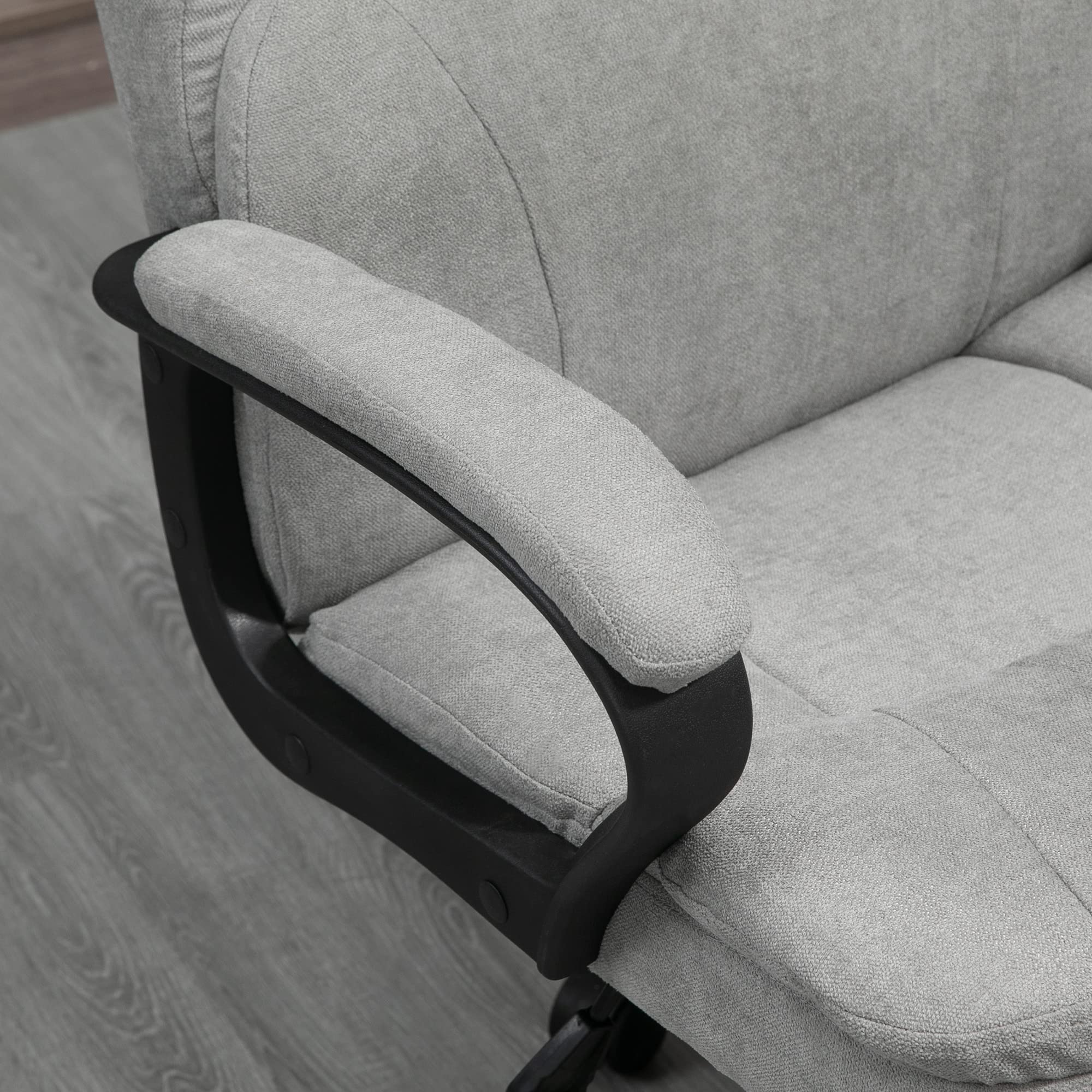 Vinsetto Massage Office Chair with 2 Vibration Motor Points, USB Power, Height Adjustable Executive Computer Chair, Comfy Desk Chair, Gray