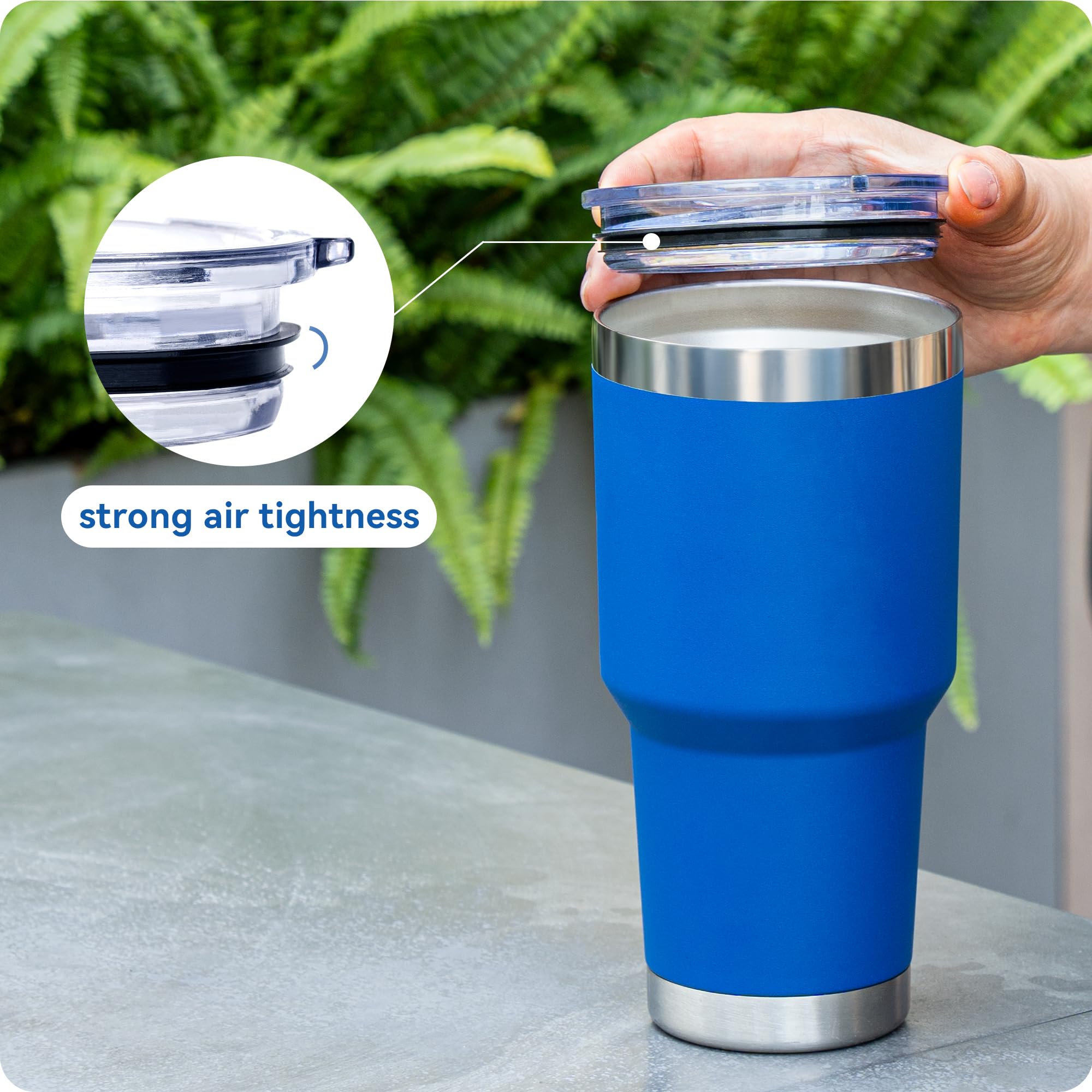 Prurex 30 oz Tumbler Lids,Replacement Lids for 30oz YETI Rambler,BJPKPK,D.S and More, Straw Friendly,Tumbler accessories ,Combo Pack 1