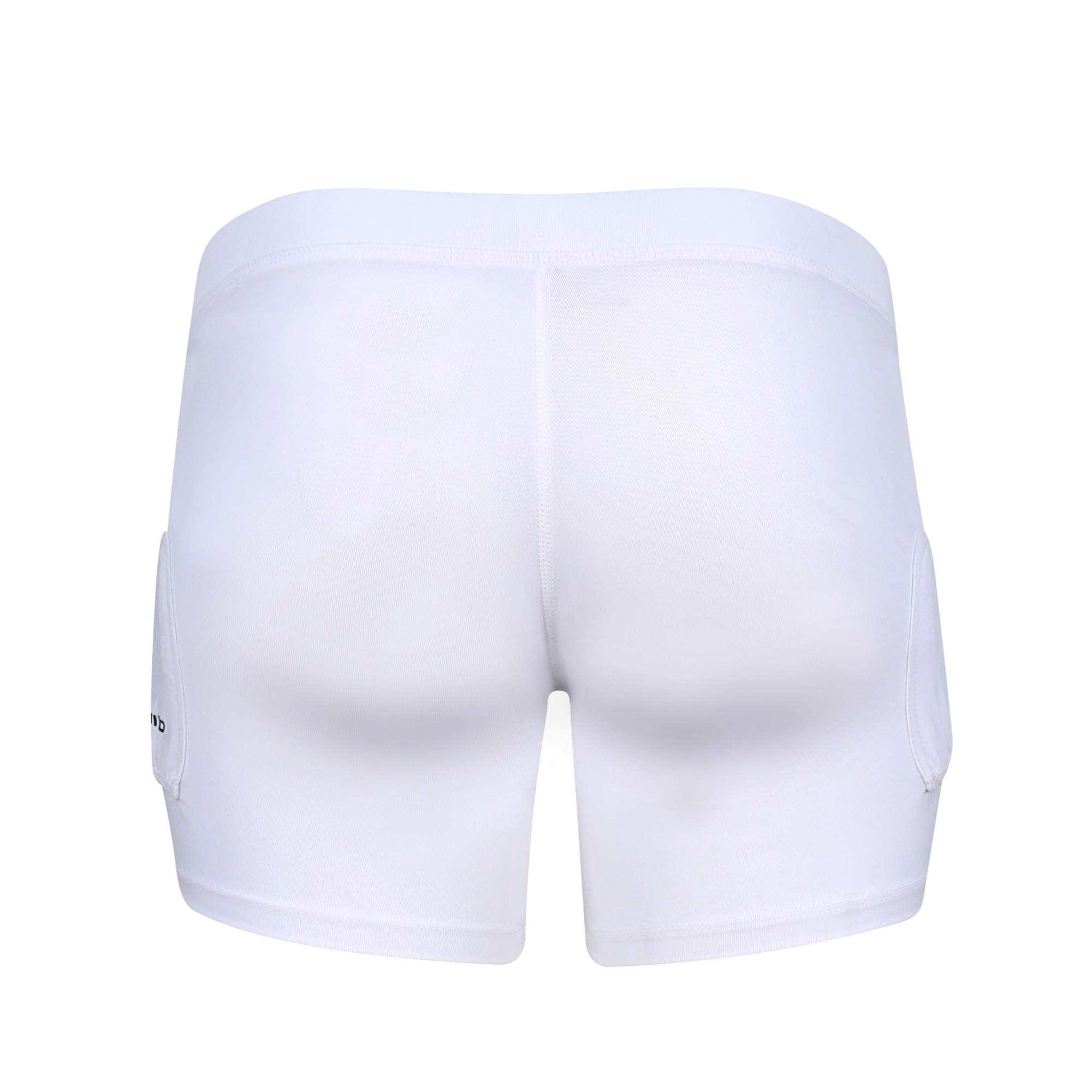 SAVALINO Women's Under Shorts- Compression Shorts for Gym & Workout Clothing, Tennis Shorts with Ball Pockets, Small, White