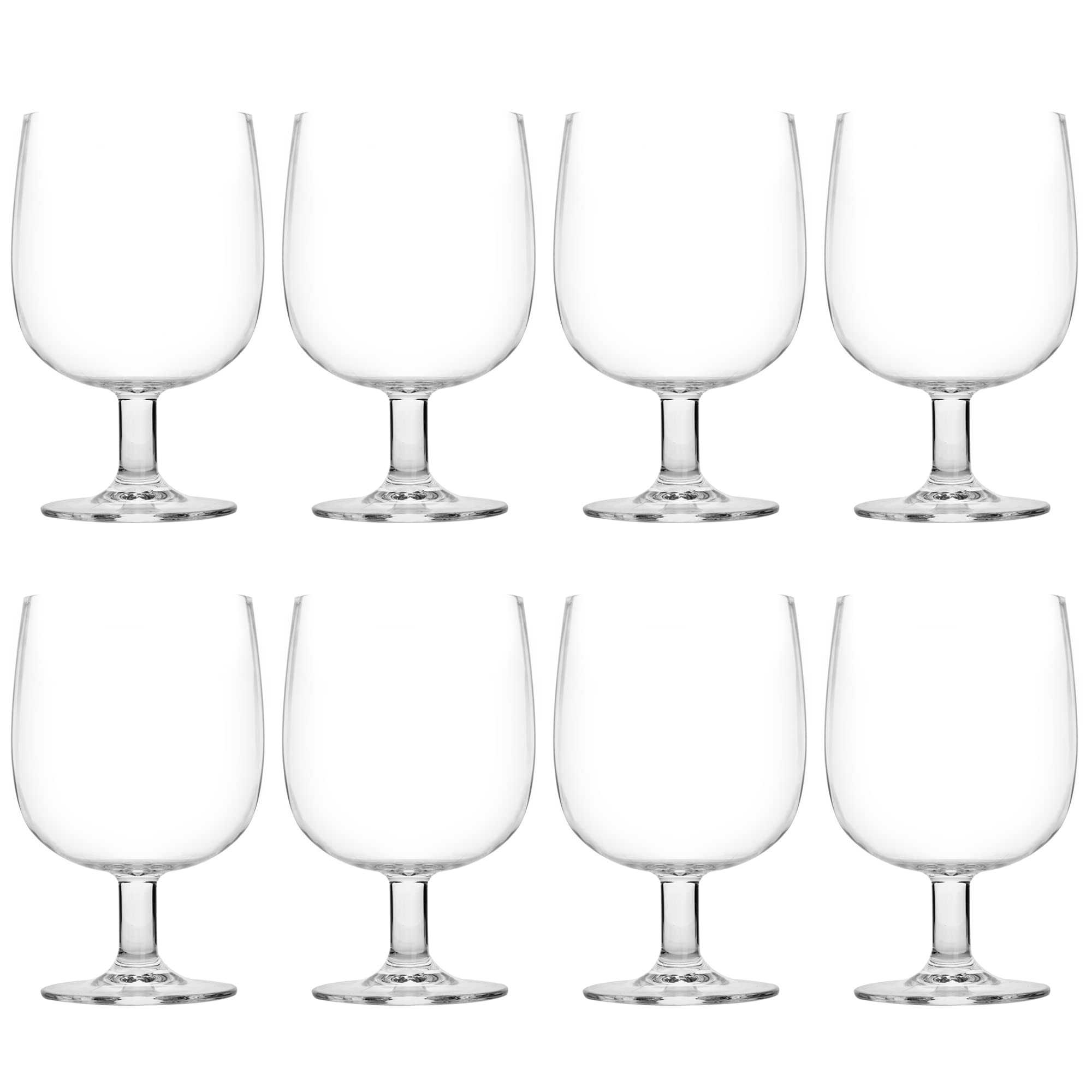 Unbreakable 9-ounce Acrylic Plastic Red Wine Glass - Shatterproof, Reusable, Dishwasher Safe Drink Glassware (Set of 4) (Clear, 8)