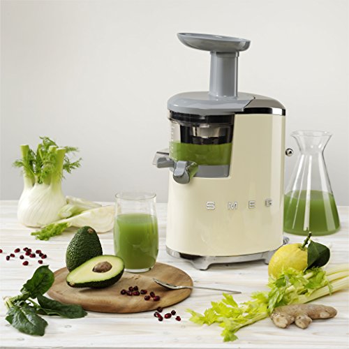 Smeg SJF01CREU 150W 50's Retro Style Aesthetic Slow Juicer, Cream