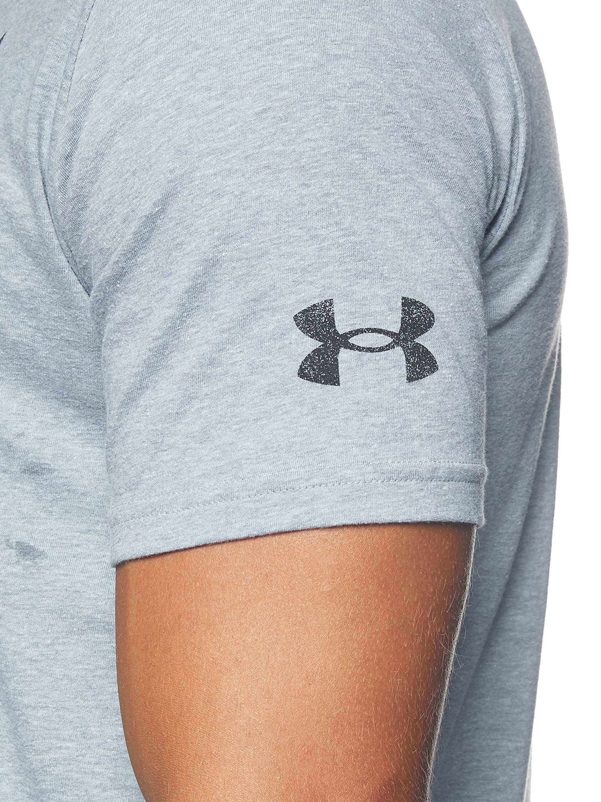 Under Armour Mens UA Project Rock T-Shirt (Steel Light Heather/Black - 035, Large)