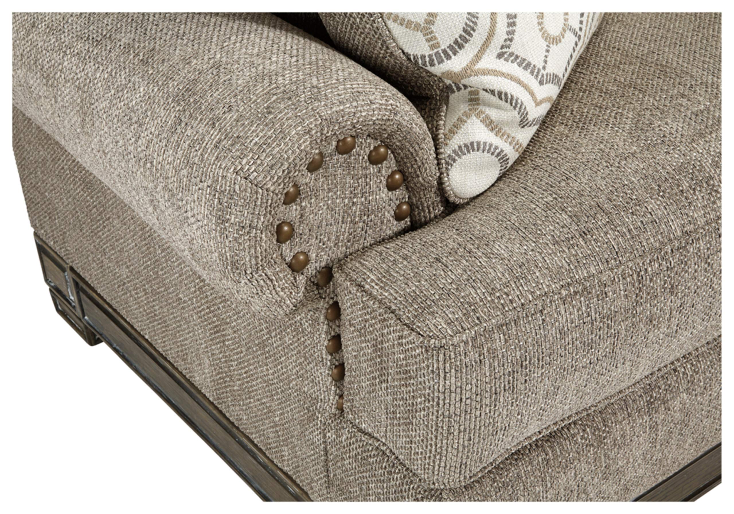 Signature Design by Ashley Einsgrove New Traditional Classic Chair and a Half with Nailhead Trim, Brown