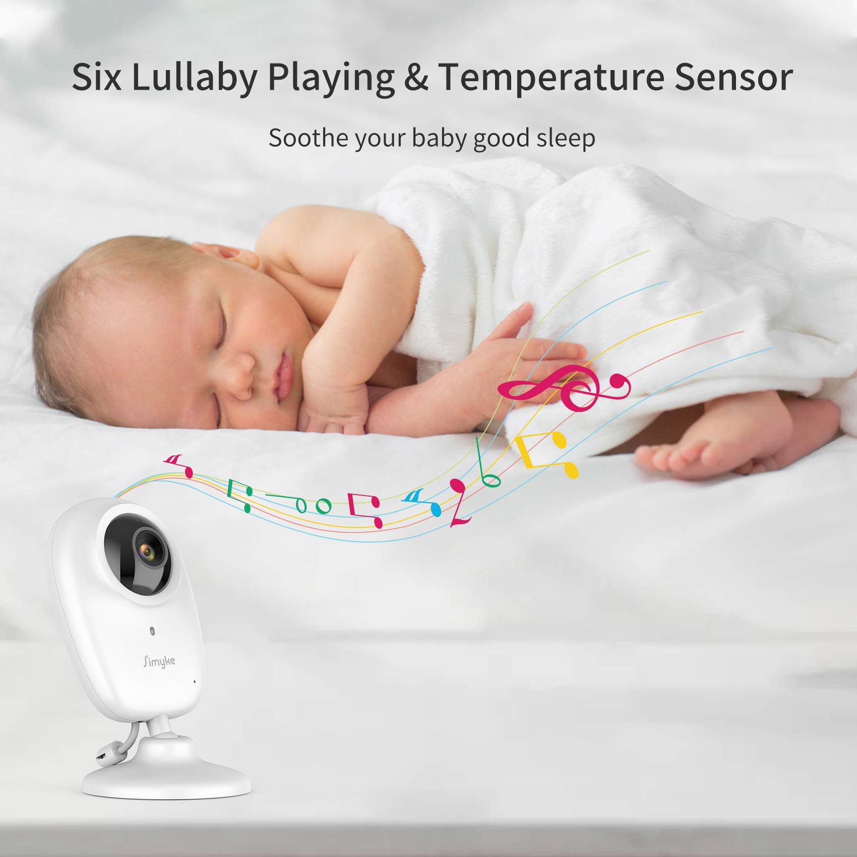 Simyke Additional Camera Add-on Baby Monitor Camera Unit for U0s Video Baby Monitor System