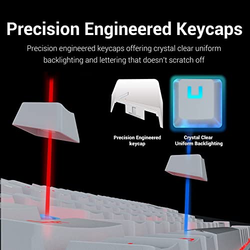 Redragon K552 Mechanical Gaming Keyboard RGB LED Backlit Wired with Anti-Dust Proof Switches for Windows PC (White, 87 Key Brown Switches)