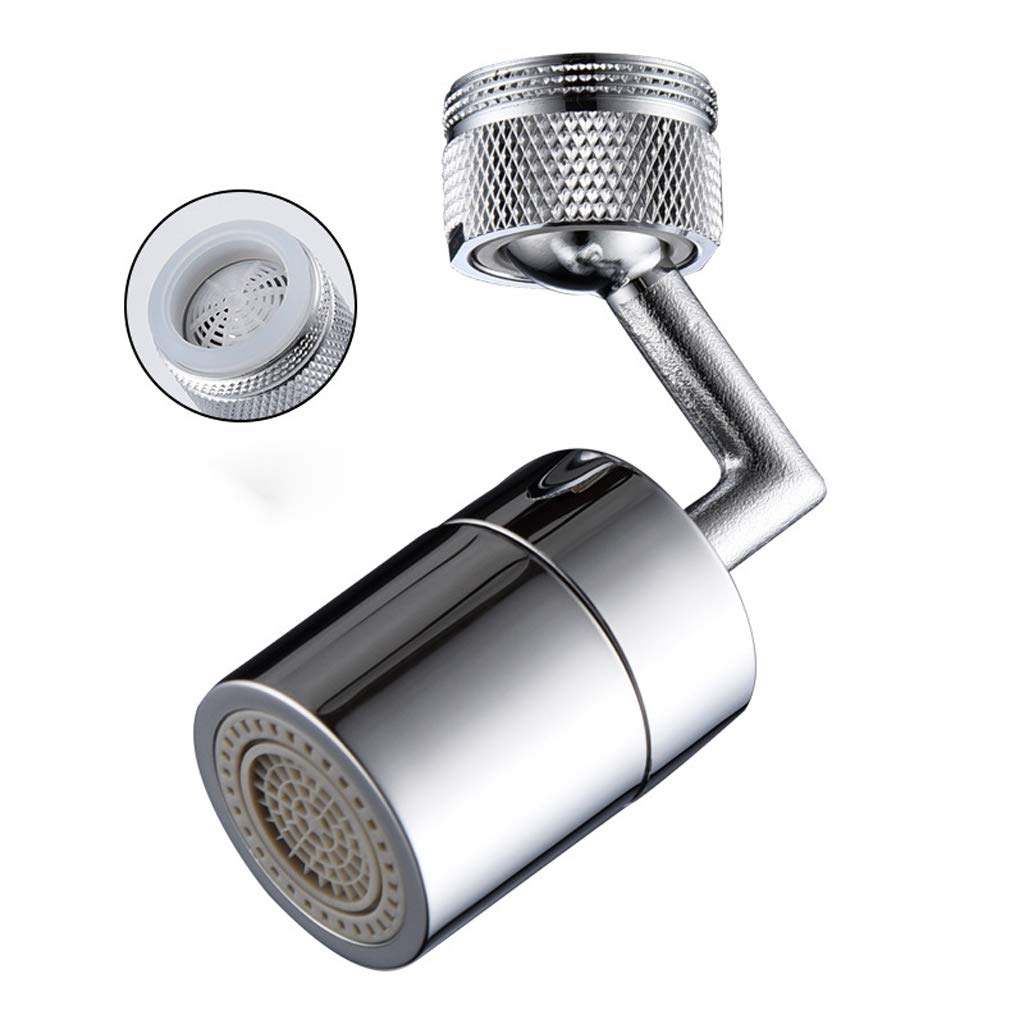 Universal 720° Rotatable Splash Filter Faucet - Durable Copper & ABS, Anti Splash, Oxygen Enriched Foam, 4 Layer Net Filter, Leakproof Design with O-Ring Water Sprayer 2 Modes Adjustment (B - M24)