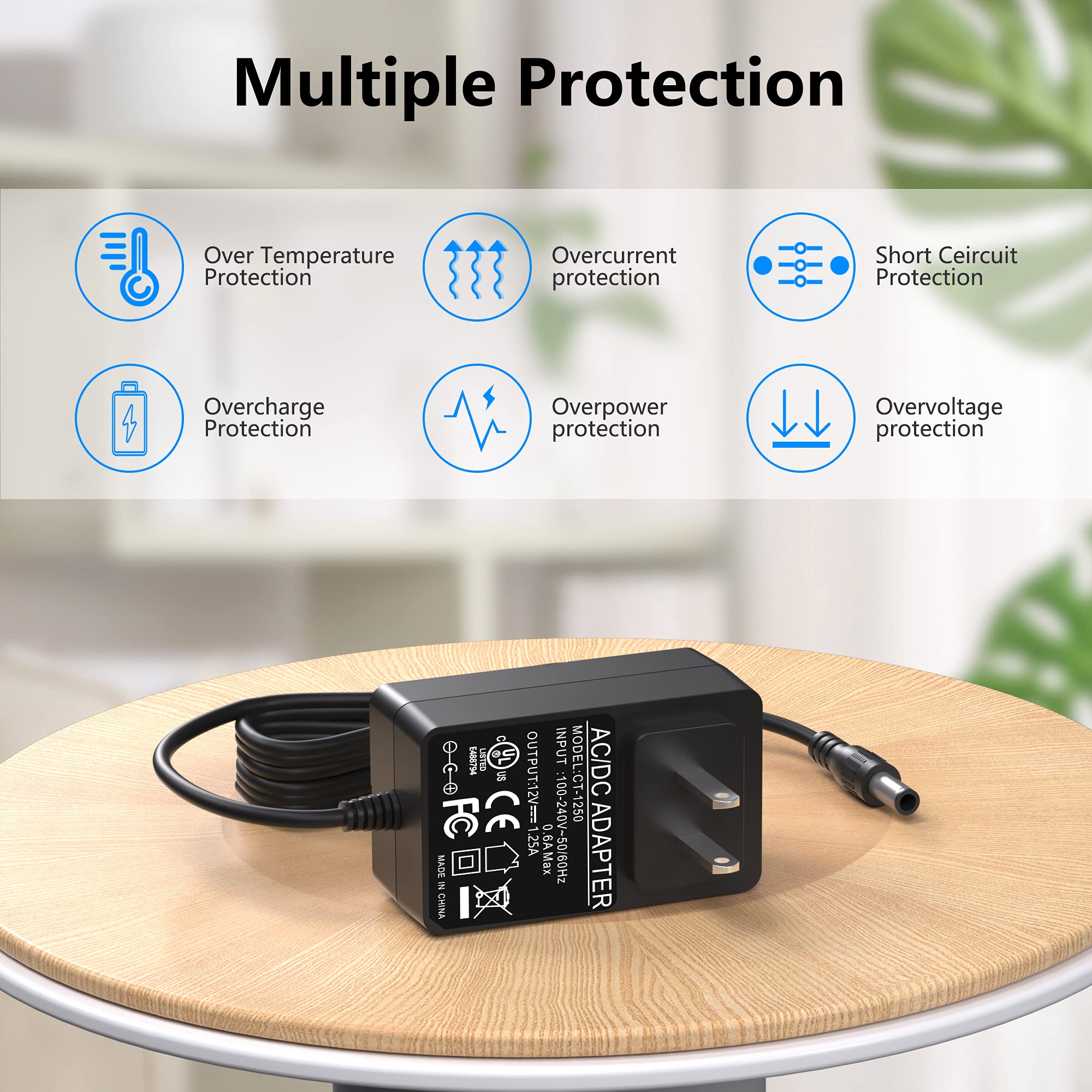 VHBW 15W Replacement for Alexa Echo Cord for Echo Dot Charger for Echo Dot 3rd & 4th Gen, Echo Show 5, Dot 3rd & 4th Gen with Clock, Dot Kids Edition, Spot, Fire TV Cube Power Cord