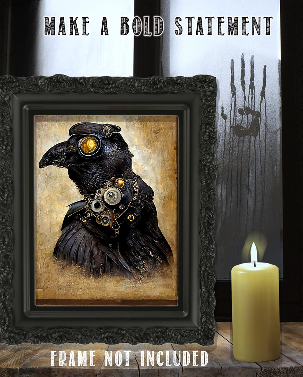 Steampunk Raven - 11x14 Unframed Wall Art Print - Makes a Perfect Home Conversational Piece and Gift
