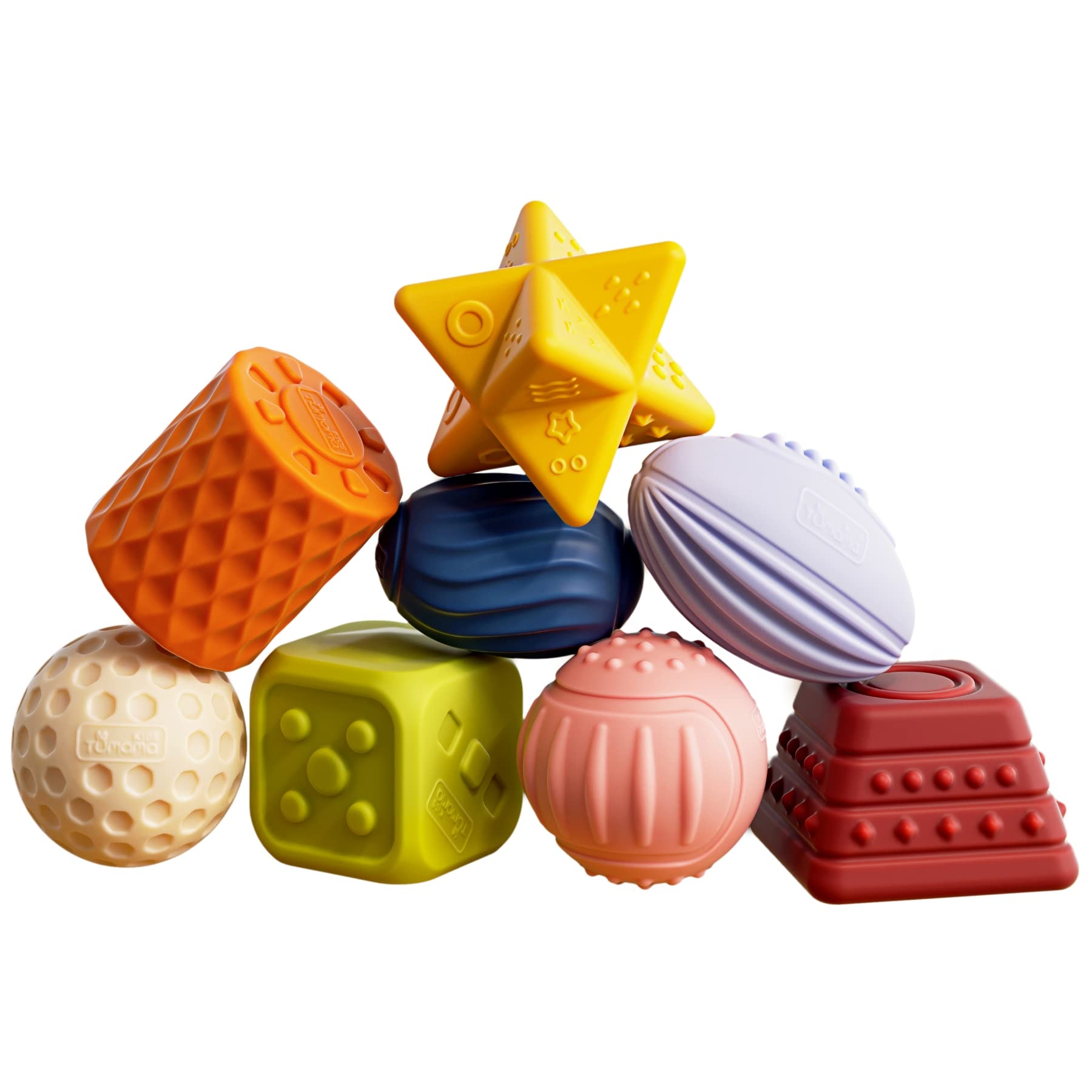 TUMAMA Baby Sensory Ball Set,Soft Textured Squeeze Balls Montessori Toys Easter Egg for Babies Toddlers 3-12 Months,6 Pack
