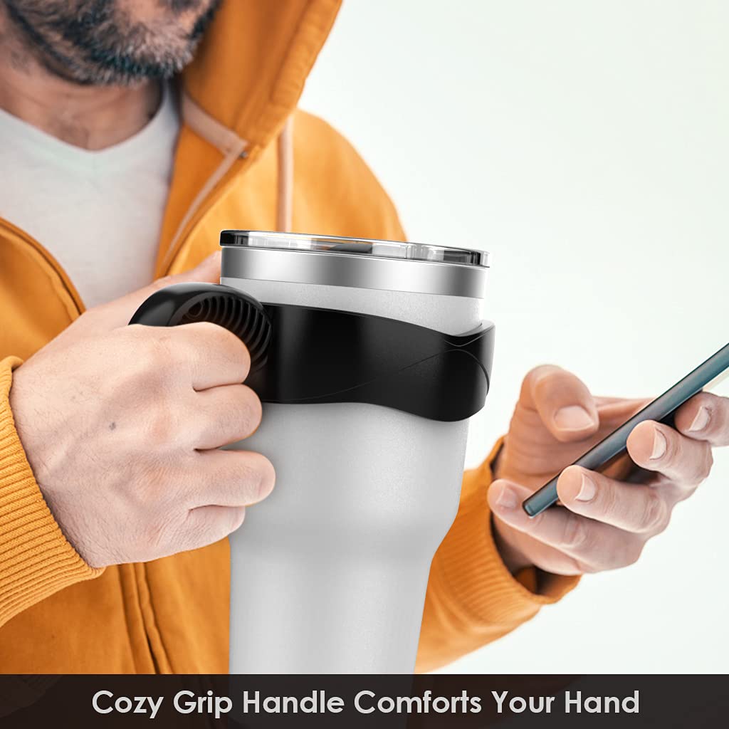 Tumbler handle fits for 30 OZ YETI Tumbler, OZARK TRAIL Tumbler, Rambler Tumbler (Black,Handle Only,Cup not Include)