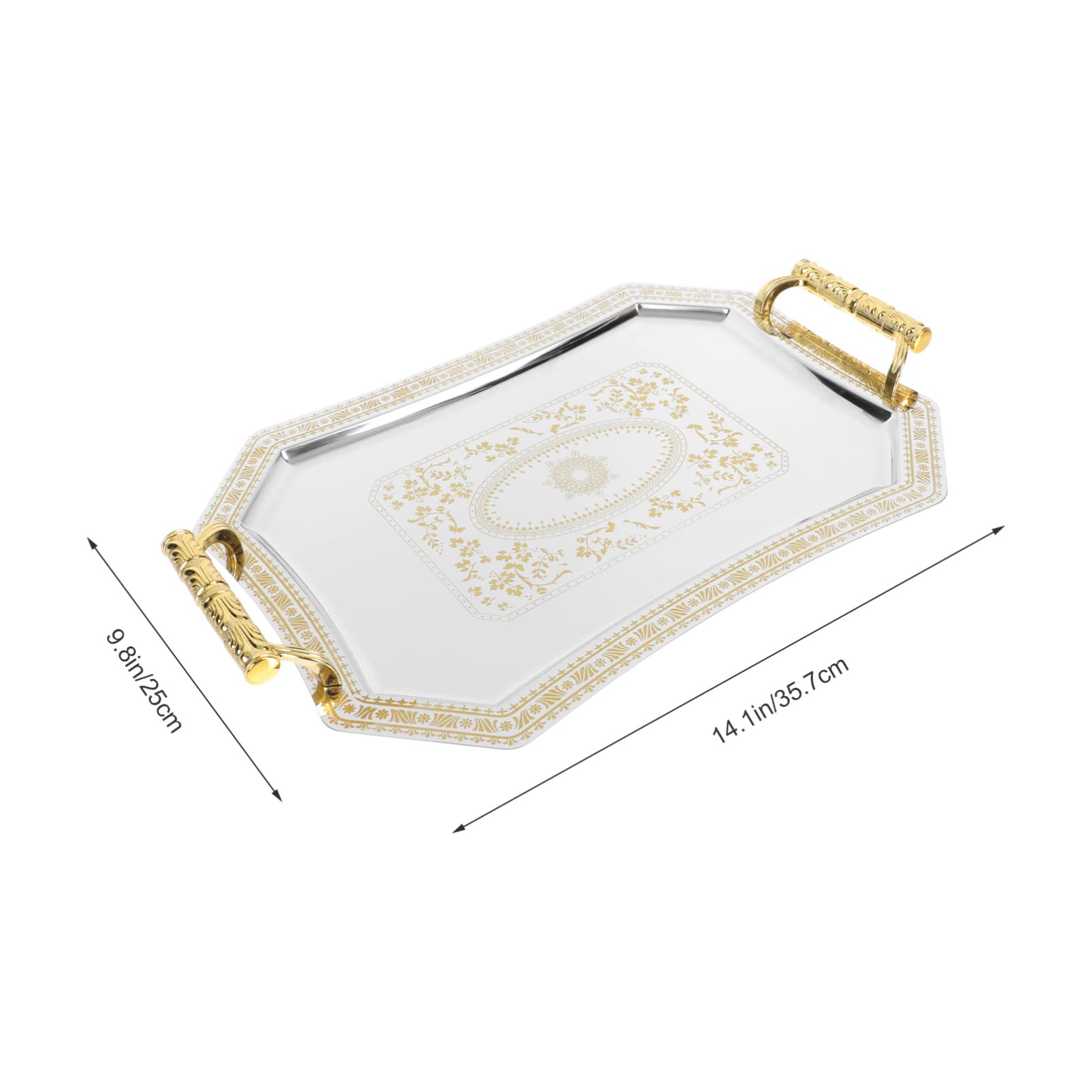 Zerodeko 2 pcs Nuts Platters Golden Holder Snacks Condiments Restaurant Trays Tray Storage Serving Jewelry Dessert Steel Metal with Kitchen Vintage Handles Platter Table Stainless Service
