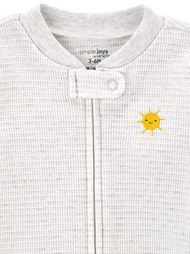 Simple Joys by Carter's Baby 2-Way Zip Thermal Footed Sleep and Play, Pack of 2, Animal/Sun, 6-9 Months