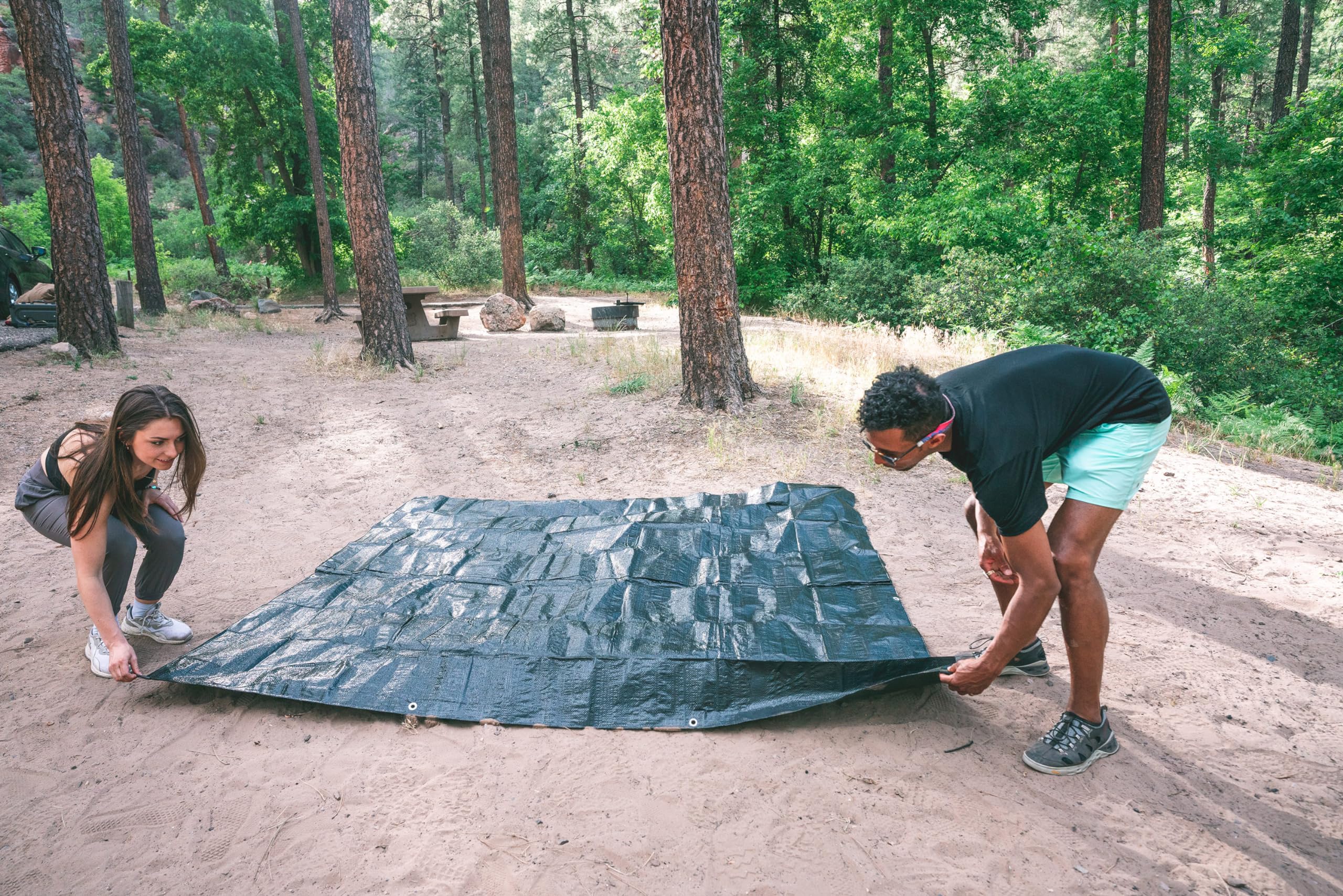 Stansport Medium-Duty Rip-Stop Tarp 14' x 16' - Dark Green