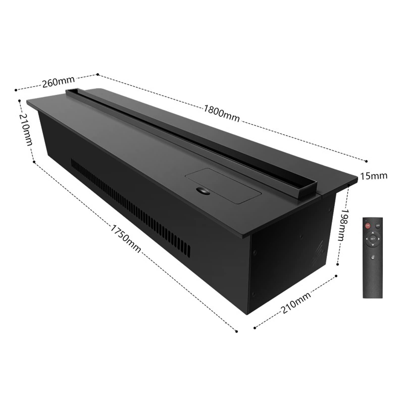 UNNS Water Vapor Fireplace 70.8" Recessed Electric Fireplace Low Noise Adjustable 13 Color 3D Flame Fireplace with Remote, Overheating Protection,Black Electronic Fireplace