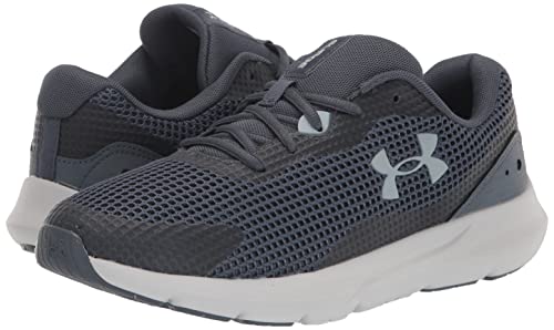 Under Armour Women's Surge 3 Print, (400) Downpour Gray/Harbor Blue/Metallic Harbor Blue, 7, US