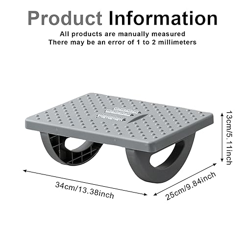 Under Desk Footrest With Large Roller Massage, Foot Rest Under Desk Ergonomic, Foot Stool Under Desk At Work, Adjustable Foot Rest Adjustable Footrest Comfy Rest For Under Desk At Work Or Gaming（Grey）