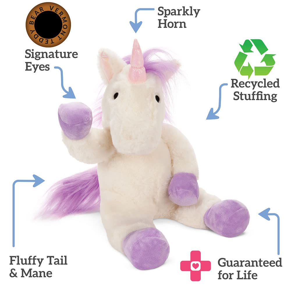 Vermont Teddy Bear Stuffed Unicorn - Unicorn Stuffed Animal, PJ Pals, 13 inch