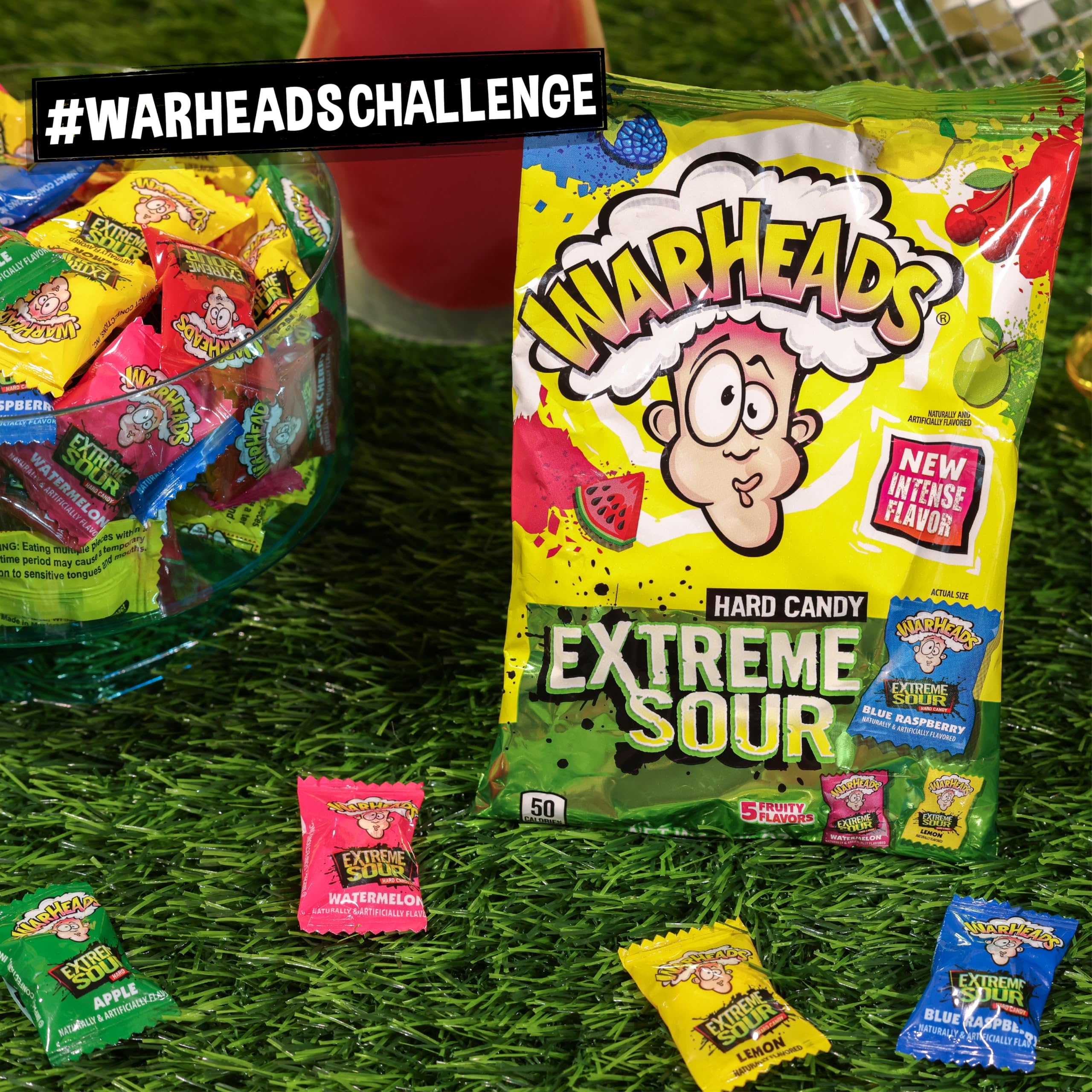 Warhead Extreme Sour Hard Candy, Assorted Flavor, Regular Mix (2 Pounds (Pack of 1))
