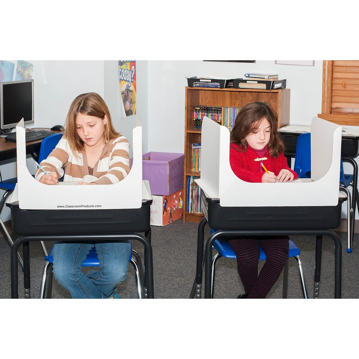 X-Tra Large USA-Made Premium Privacy Shields⢠- 13" Tall - 17" x 20" WorkSpace - K-6 - Sold in 20, 30 and 40 Packs - Durable (1/8" Thick) - Privacy Folders