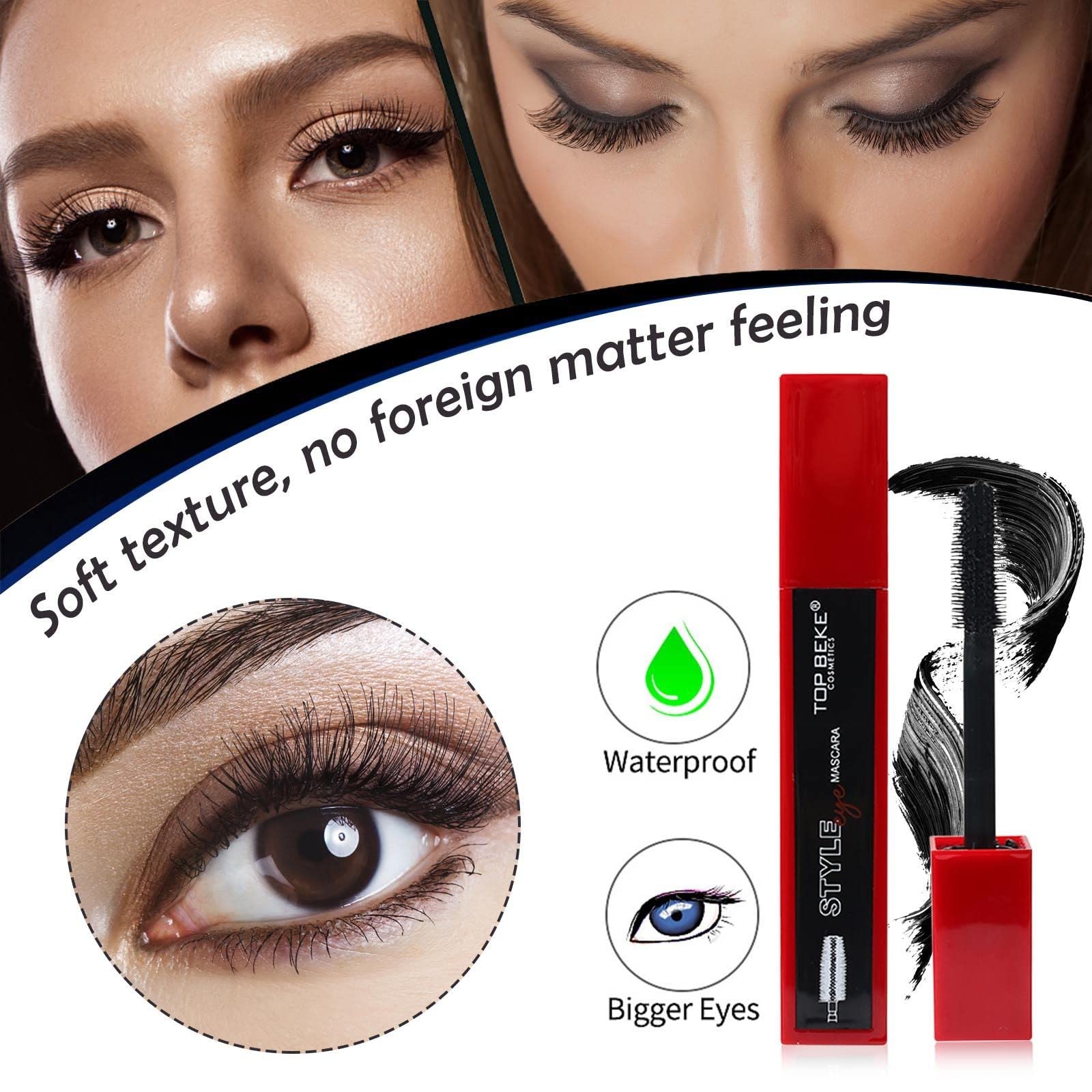 Silk Fiber Mascara Lengthening And Thickening Long Lasting Waterproof All Day Delicate And Full Long Thick Lashes Breezy Eyelash Curler