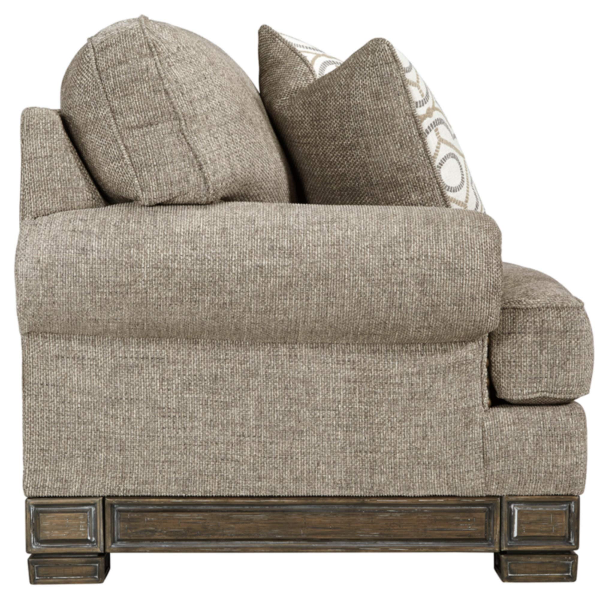 Signature Design by Ashley Einsgrove New Traditional Classic Chair and a Half with Nailhead Trim, Brown