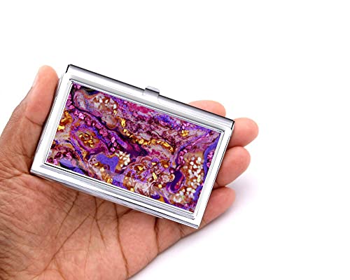 silver business card holder graduation gift, metal credit card case, personalized business card case (STYLE E)
