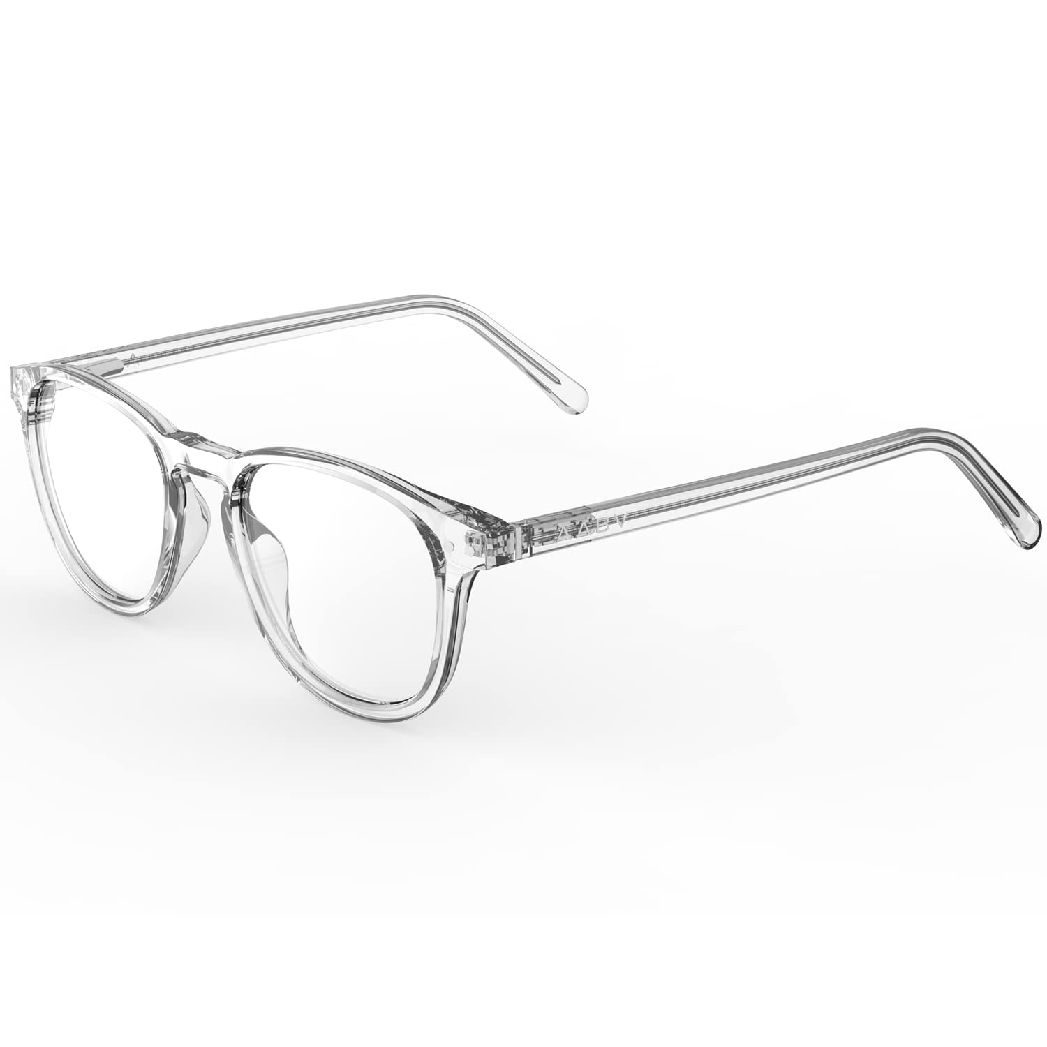 YAPZOR Blue Light Blocking Glasses Round Frame Anti Eyestrain Computer Gaming Glasses UV Ray Glasses for Women Men Crystal