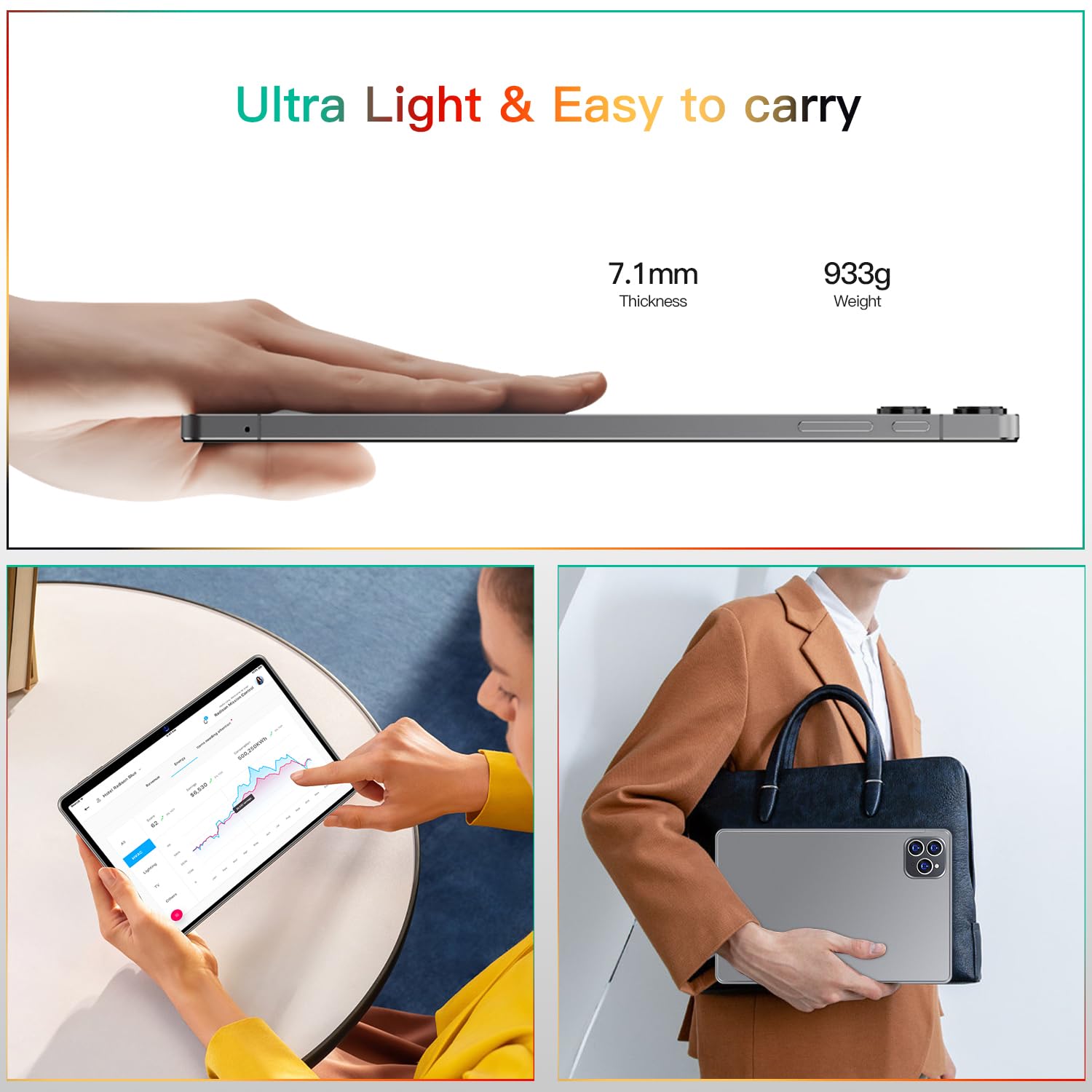 VIQEE Android 13 Tablet 10.1 inch Android Tablet 128GB + 6GB 64GB Expand, 19200x1280 IPS HD Touchscreen, GPS, 6580mAh Battery, Bluetooth, Dual Camera, GMS, WiFi