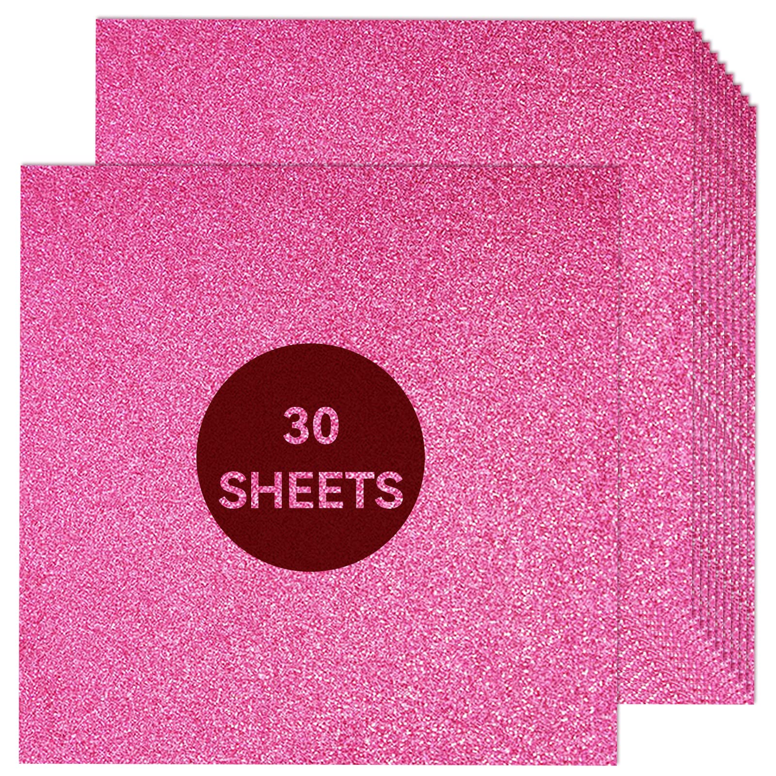 Pink Glitter Cardstock 12 x 12, Paper for Cricut, Thick Card Stock for Card Making, Scrapbooking, Craft(250Gsm 30Sheets)...