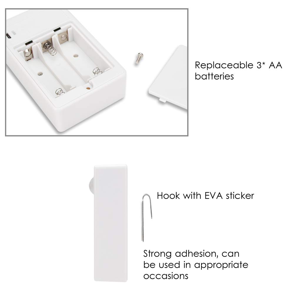 Upgrade Version - Mini PIR Motion Sensor- Recording Sound Through Phone-Welcome Alarm-Sound Motion Doorbell- Home Security Driveway Alarm- (White)