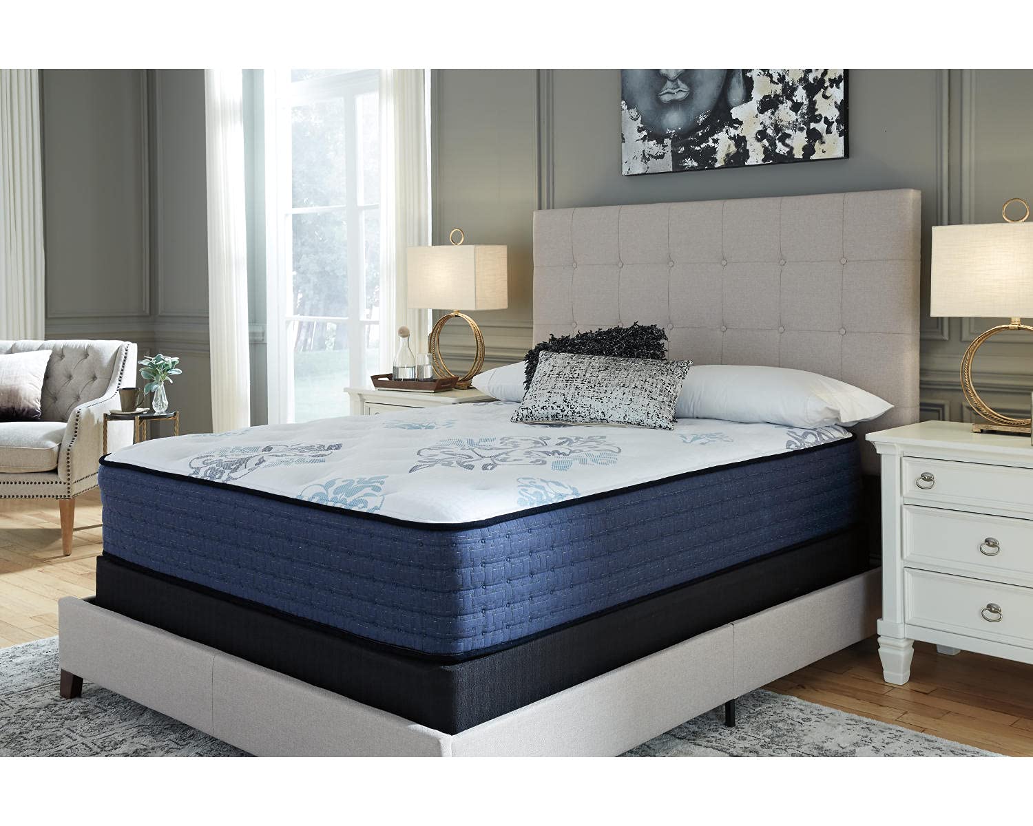 Signature Design by Ashley King Size Mt Dana 16 Inch Plush Eurotop Hybrid Mattress with Gel Memory Foam for Lumbar Support