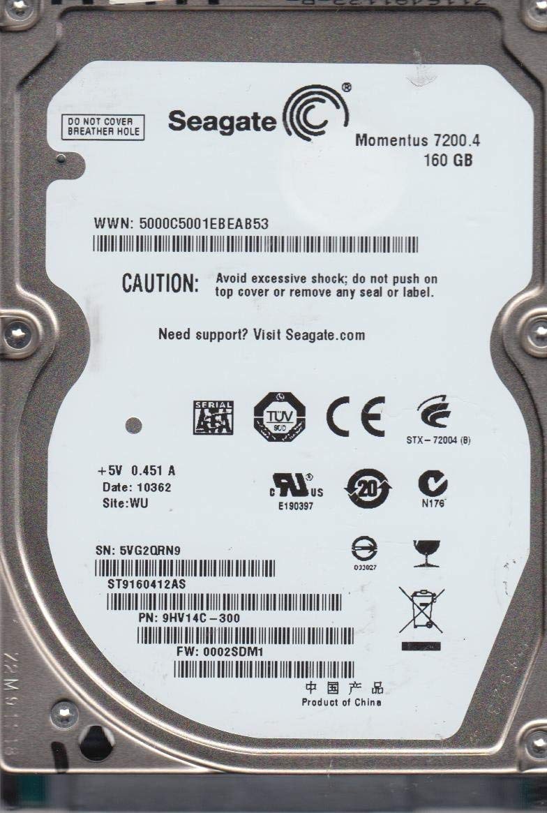 Seagate ST9160412AS 160.0GB 10K SATA 2.5 3Gbps Hard Drive