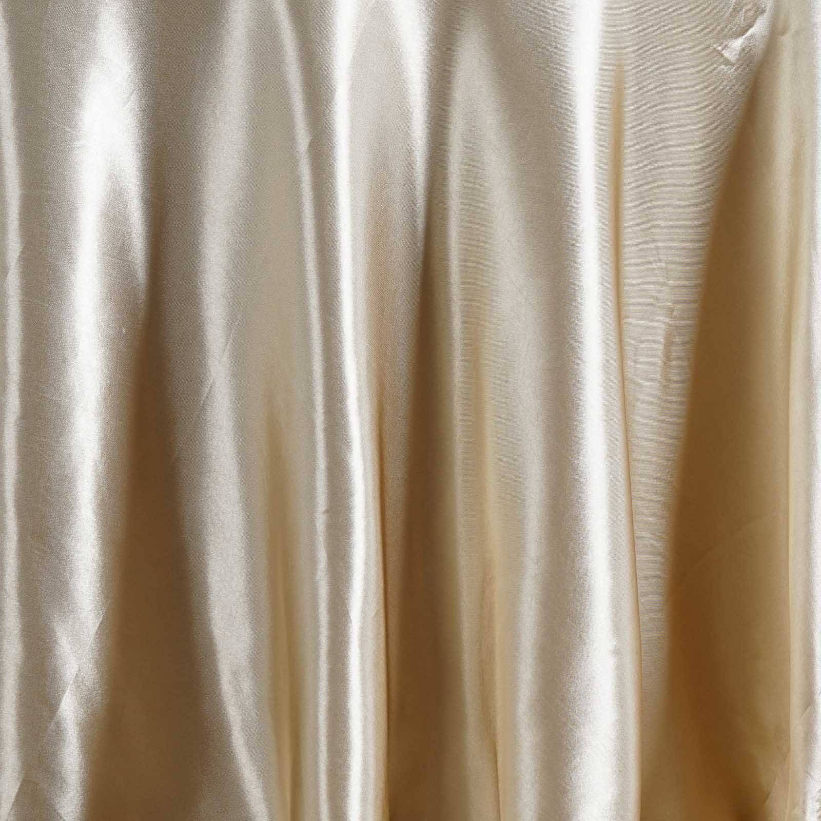 TABLECLOTHSFACTORY Champagne 108" Round Satin Tablecloth