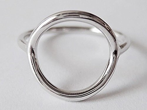 SOVATS Open Circle Ring For Women 925 Sterling Silver Rhodium Plated - Simple, Stylish &Trendy Nickel Free Ring, Size 6