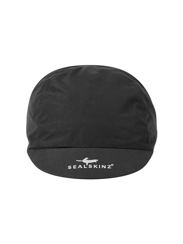SEALSKINZ Unisex Waterproof All Weather Cycle Cap, Black, Large/X-Large