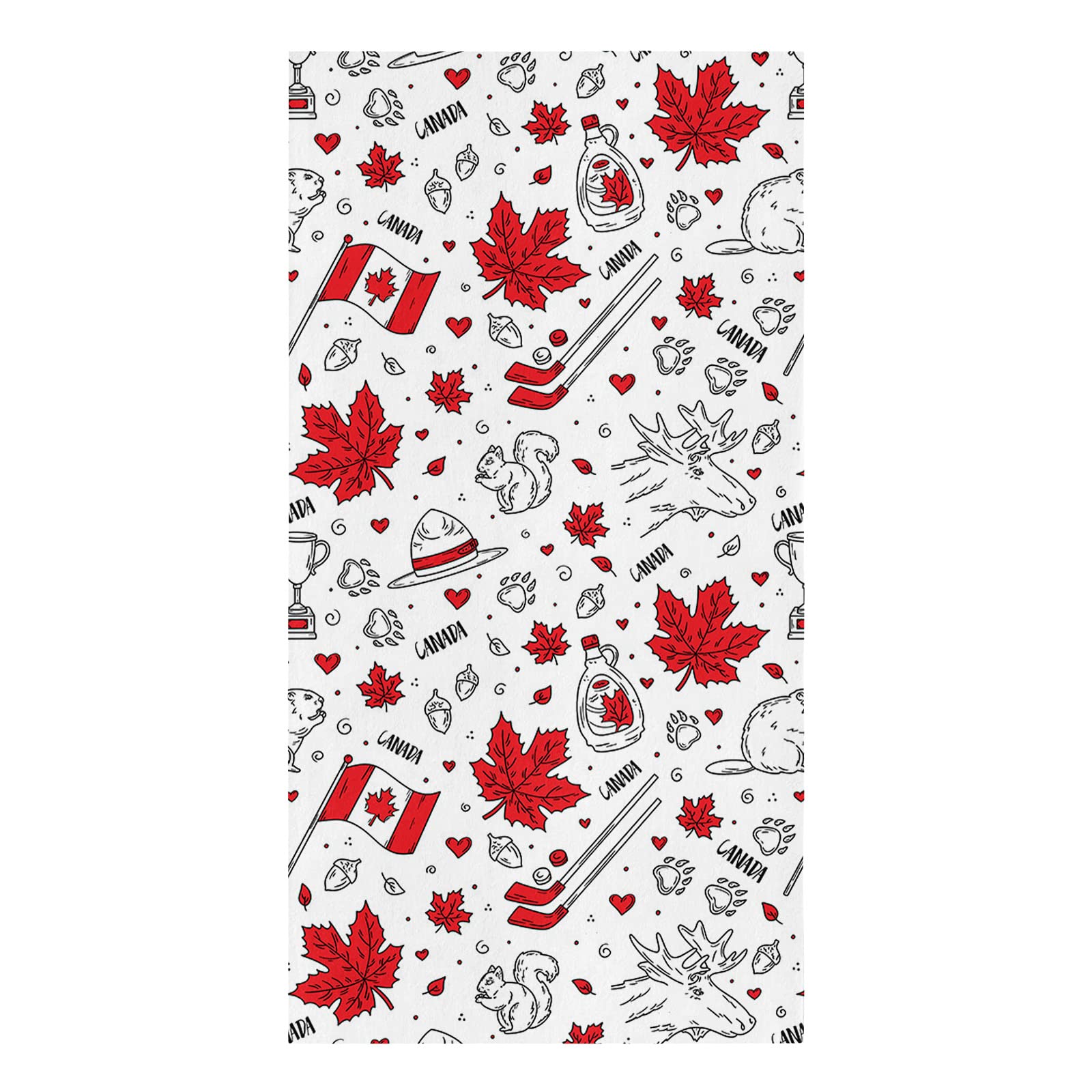 ZOE GARDEN Marple Beaver Flag Kitchen Towels, Absorbent Microfiber Kitchen Dish Hand Tea Bath Towel, Canada Red White Flag Quick Dry Cleaning Cloth Dishclothes Decorative Sets, (1-PC, 18x28)