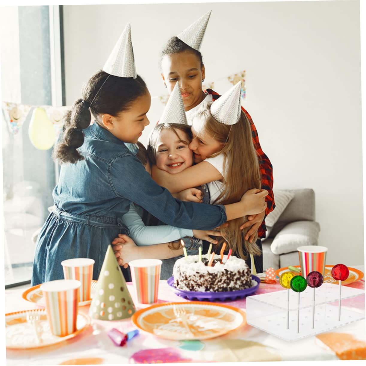 SECFOU 2Pcs Lollipop Display Stand Lollipop Stand Candy Table Lollipop Holder Lollipop Tree Lollipop Holder Stand Treat Holder Candy Lollipop Candy Display Rack Acrylic Dessert Cake