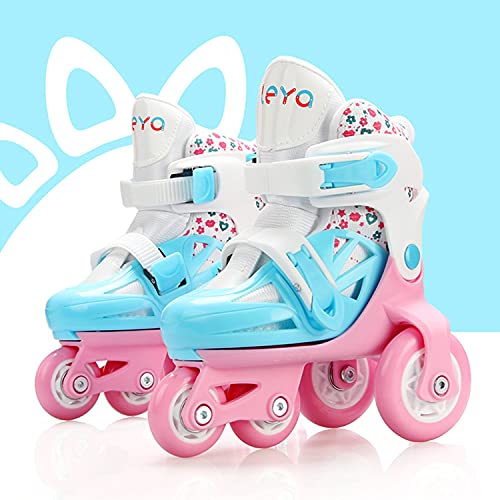 Sumeber Roller Skates Kids Adjustable Roller Skates with Flashing Light up Wheels Beginner Roller Skates for Girls Boys Birthday Gift