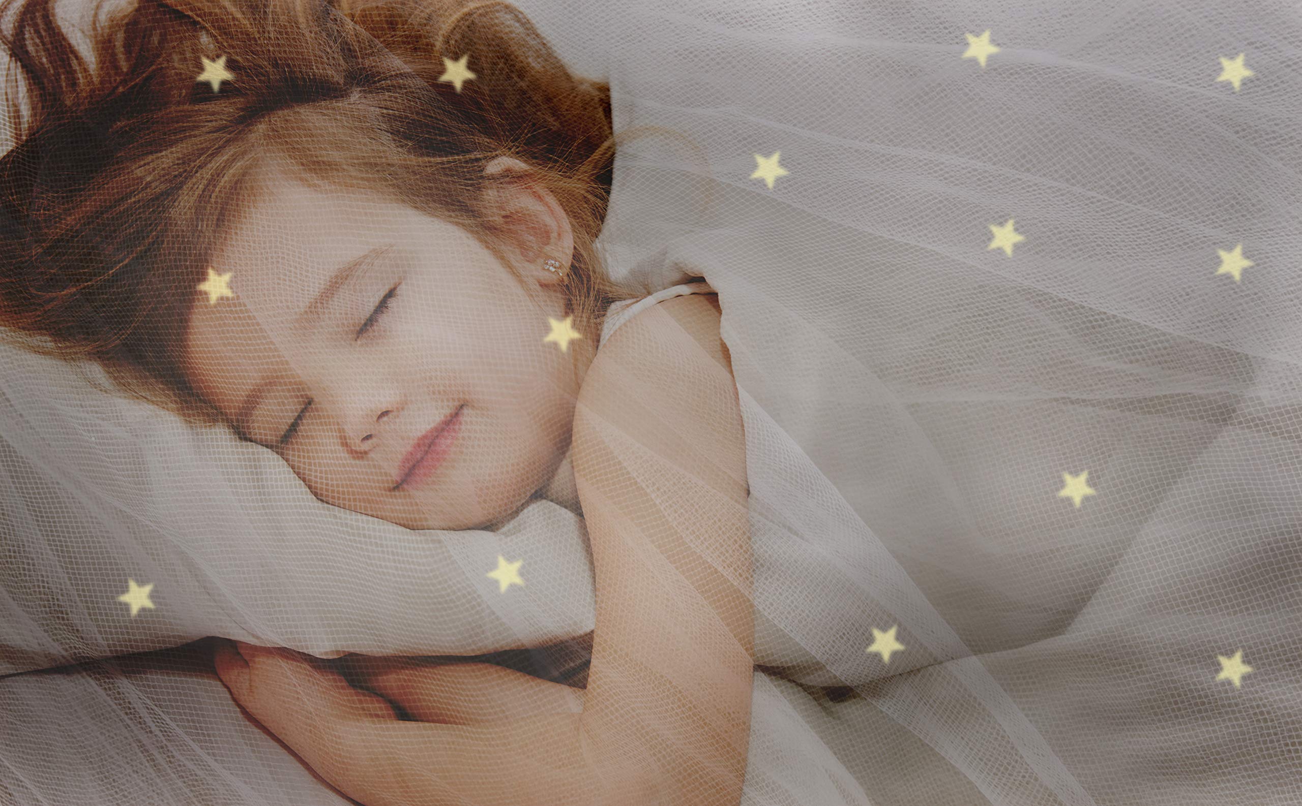 Stars Glow in the Dark Kids Bed Canopy Baby Crib Play Tent Fairy Light Stars Large Mosquito Net