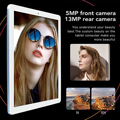 UPQRSG 10.1 Inch Tablet, 2.4G 5G Dual Band WiFi 6GB 128GB Front 5MP Rear 13MP, 1960X1080 IPS HD Touch Screen with 8800Mah, Calling Tablet 100β240V Blue(US)