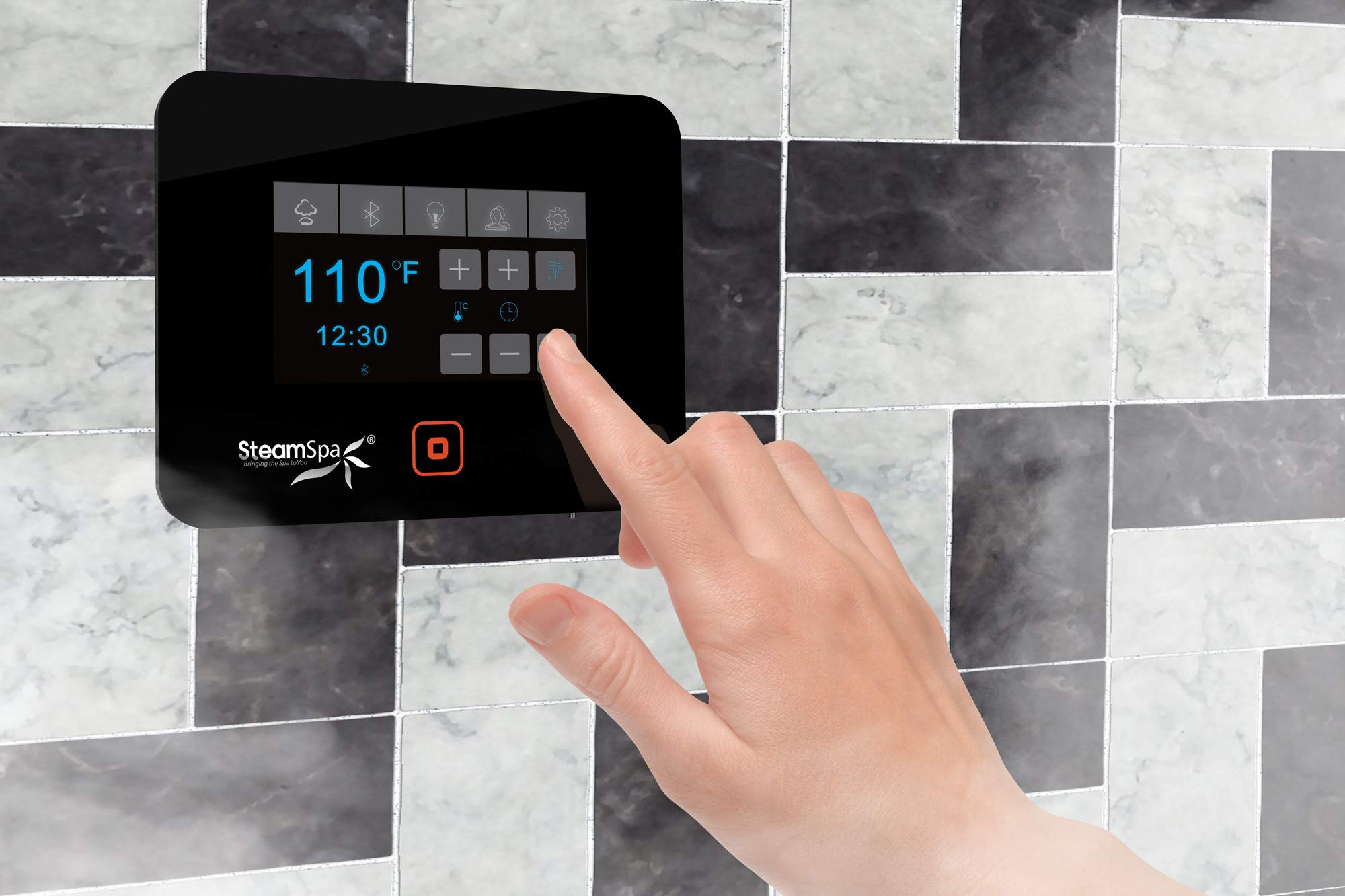 Steam Shower Generator Kit System | Brushed Nickel Shower Head + Self Drain Combo | Enclosure Steamer Sauna Spa Stall Package |Touch Screen Wifi App/Bluetooth Control Panel |12kW Raven |SS-RVB1200BN-A