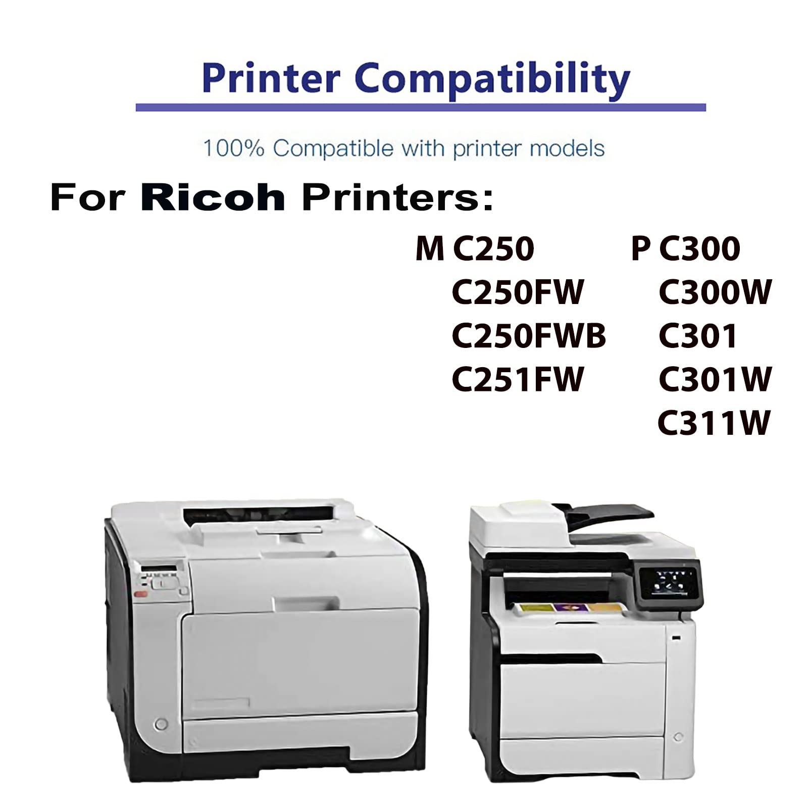 SINIYA 2-Pack (Black) Compatible High Yield 408336 Laser Printer Toner Cartridge Used for Ricoh M C250 C250FW C250FWB C251FW, P C300 C300W C301 C301W C311W Printer