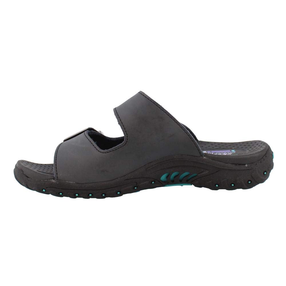 Skechers Women's Reggae Jammin Sandal,Black,6 M US