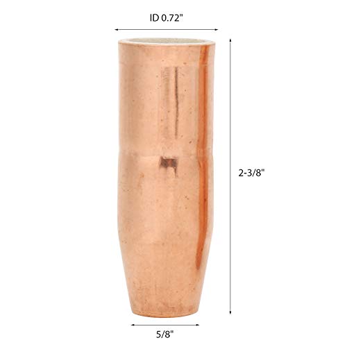 ViaGasaFamido 2pcs MIG Welding Gun Nozzle 5/8" 169727 MIG Welding Equipment Accessories Compatible Contact Tip for Miller M25/M40 Hobart MIG Welding Gun Copper