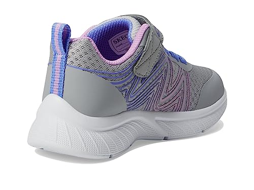 Skechers Kids MICROSPEC PLUS-SWIRL SWEET Sneaker, Gray/Multi, 12.5 US Unisex little kid