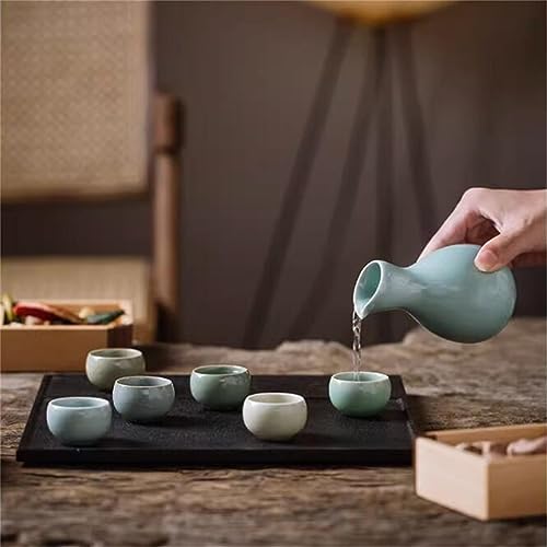 ZLXDP Ceramic White Wine Glass Wine Pot A Cup Wine Cup High-grade Household Wine Distributor Wine Set