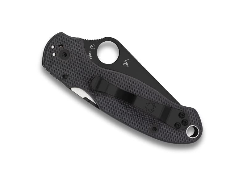 Spyderco Para 3 Signature Folding Utility Pocket Knife with 2.95" Black CPM S45VN Steel Blade and G-10 Handle - Everyday Carry - PlainEdge - C223GPBK